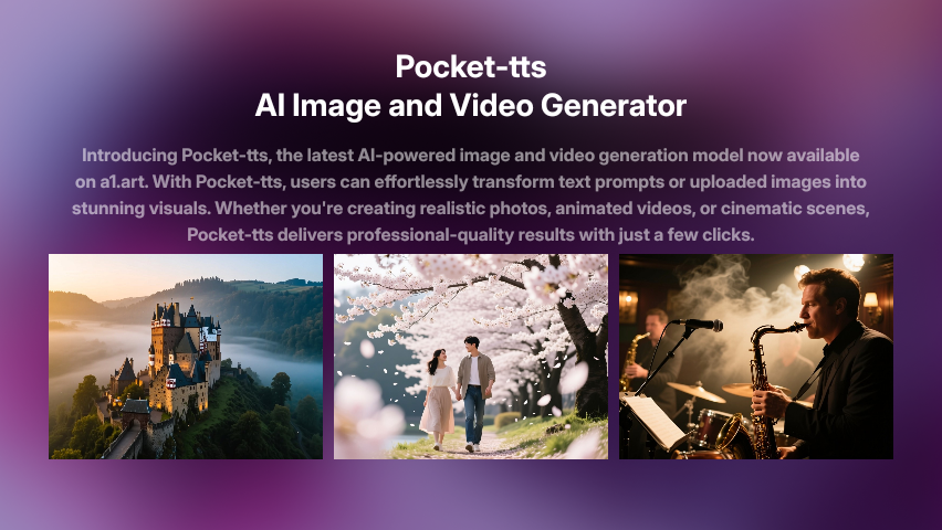 Use Pocket-tts AI Generator for Free Now | a1.art
