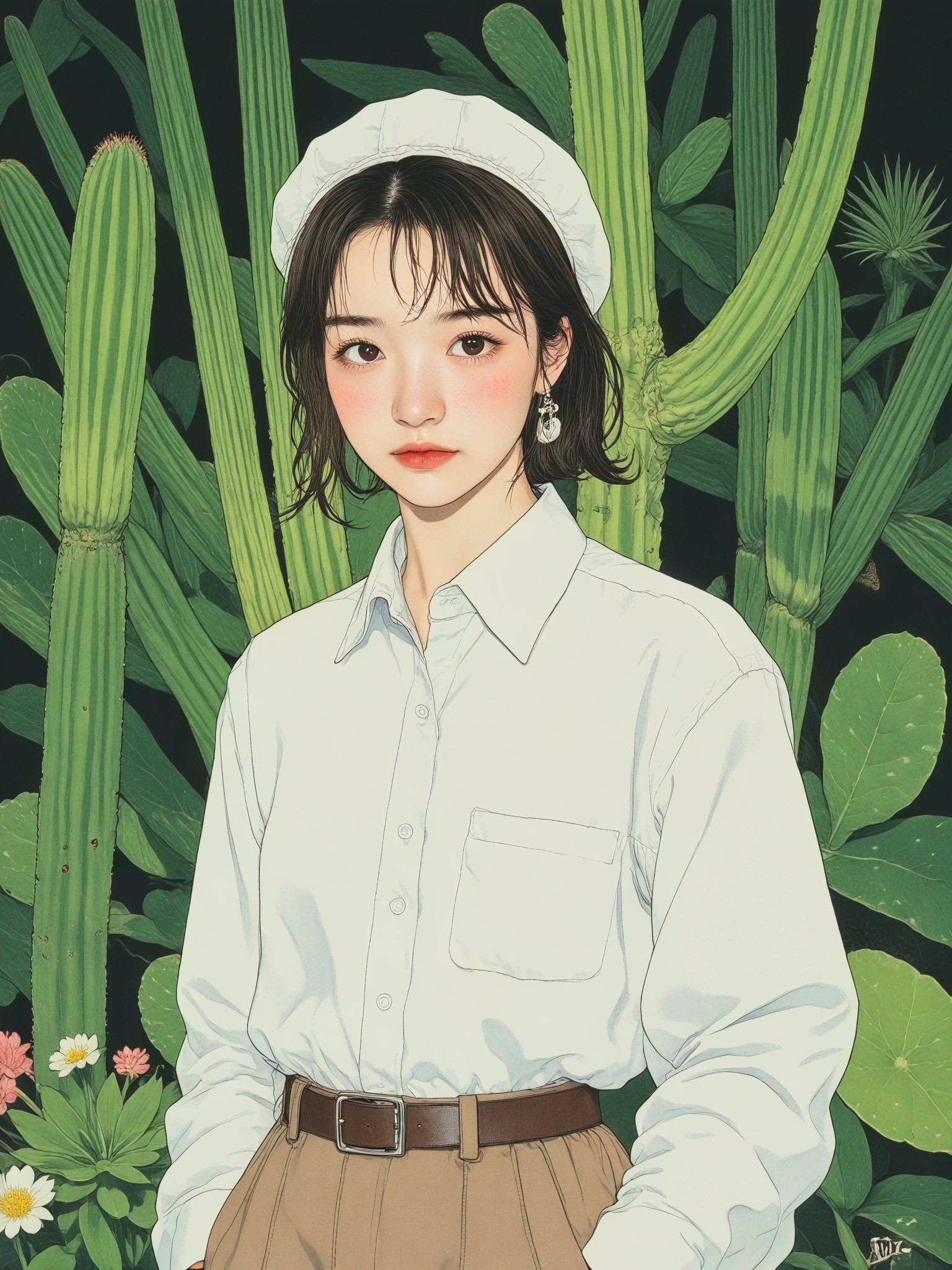 🌵 Cactus Portrait in Master Digital Painting Style | a1.art