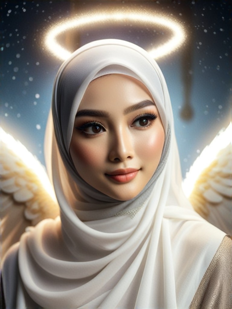 Hijab Angel - A1.Art's Realistic Angelic Photo Style Converter | a1.art
