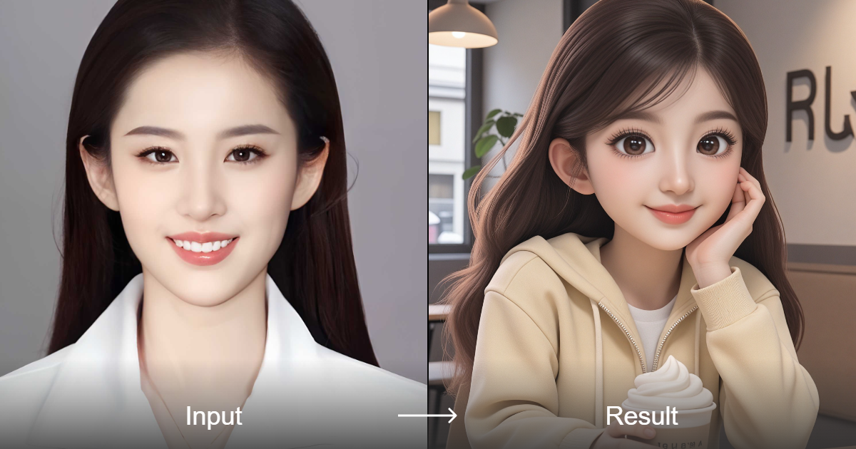 Cute Latte girl Style Converter | a1.art