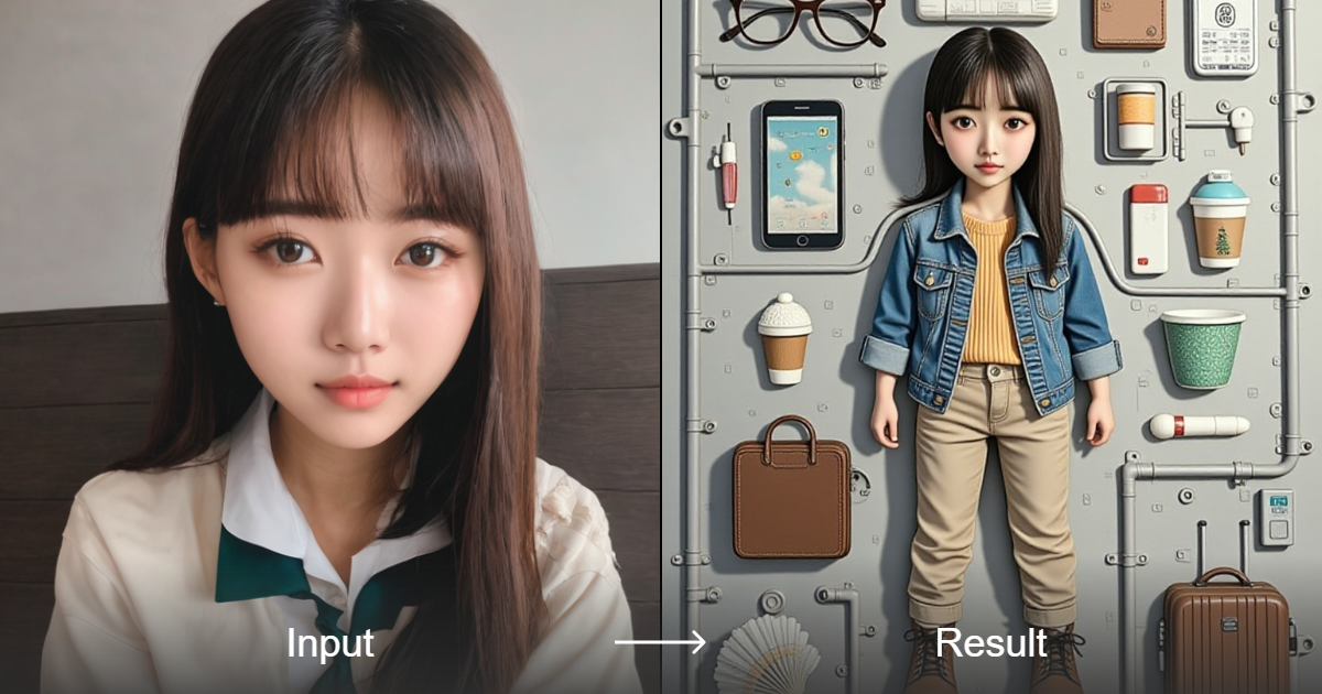 A1.Art Style Converter: Technology Girl Polaroid Model Set | a1.art